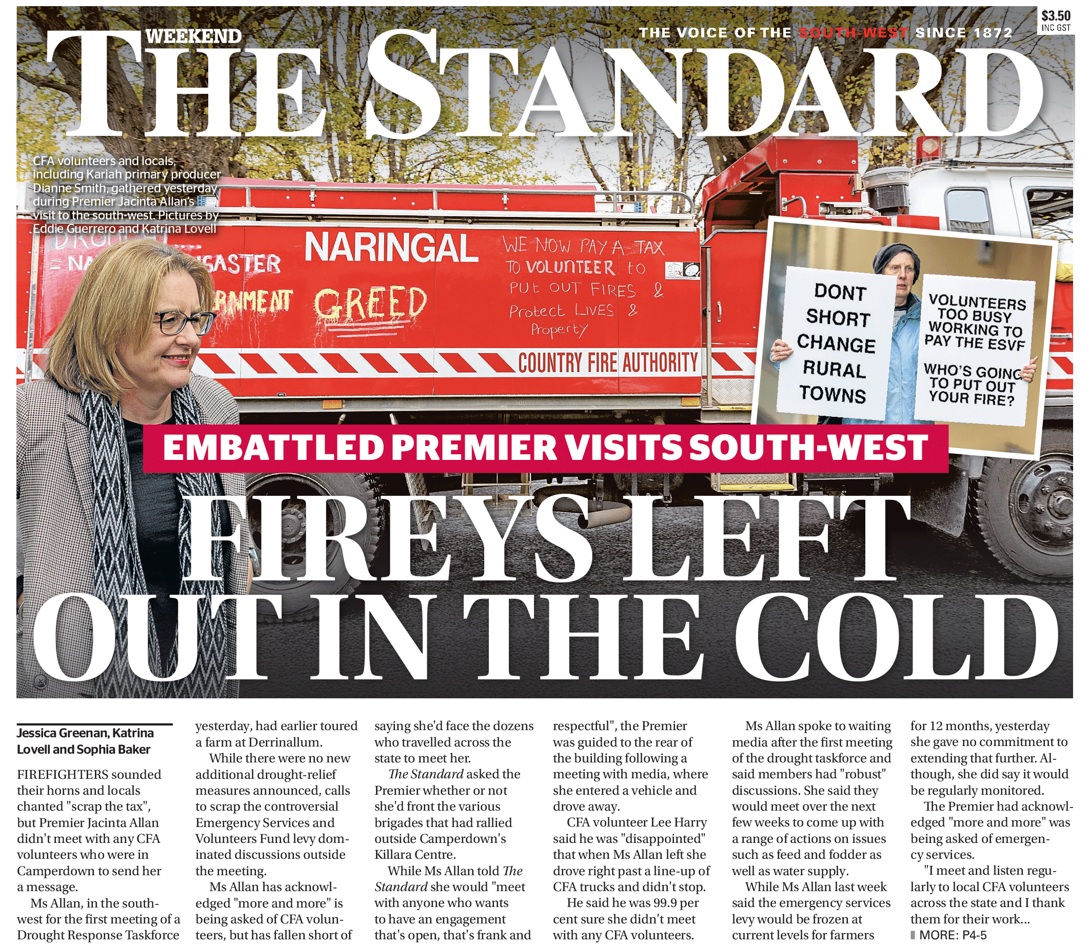 Premier Allan and Treasurer Symes Short Change Rural Towns! - Not In Our Name